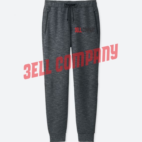 Grey fleece Jogger pants with custom embroidered logo