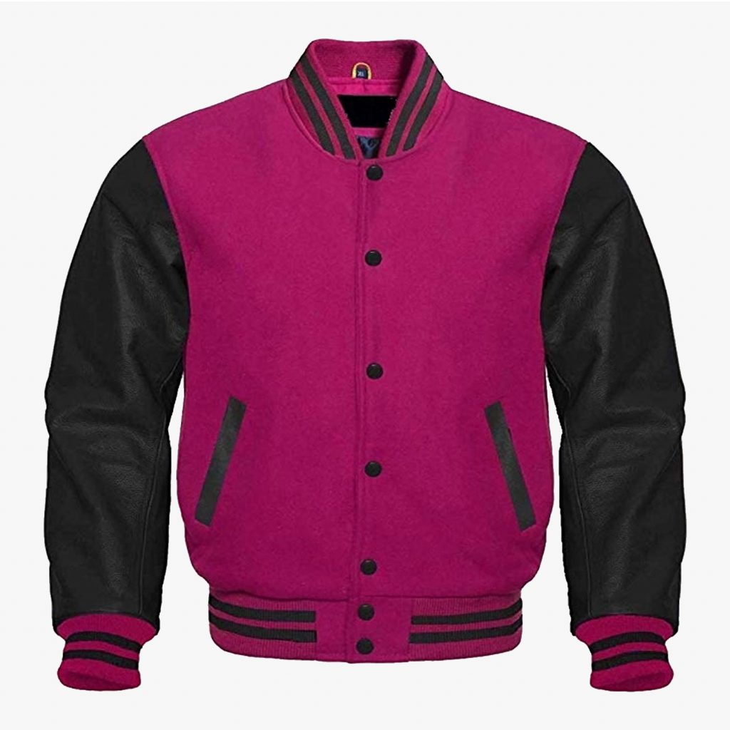 custom Pink baseball varsity /Leather Varsity jacket/New Varsity ...