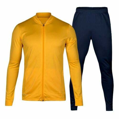 Women Yellow And Blue Warmup suits Cotton And Fleece / Plain Sweat suit ...