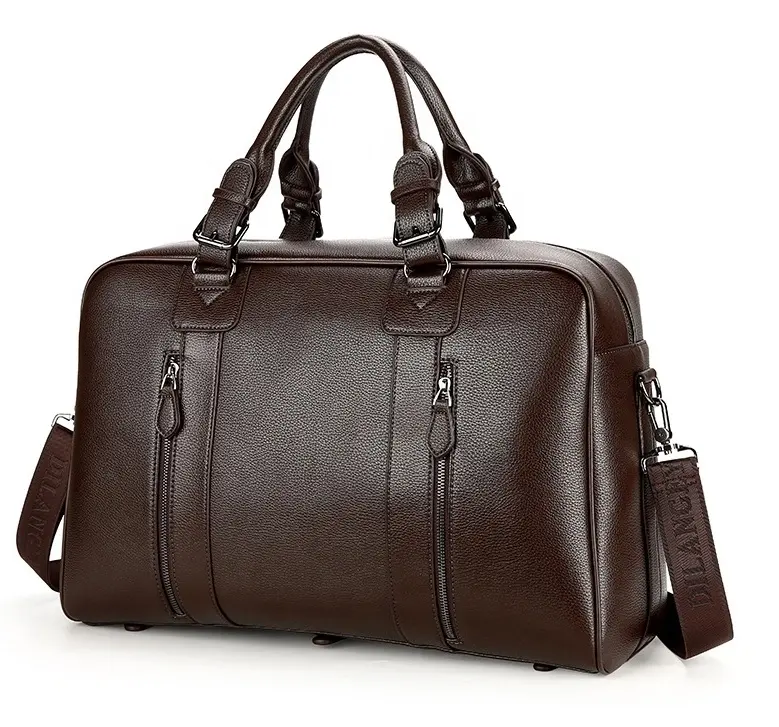 Customize Brand Logo Briefcase Bag Business PU Leather Shoulder ...